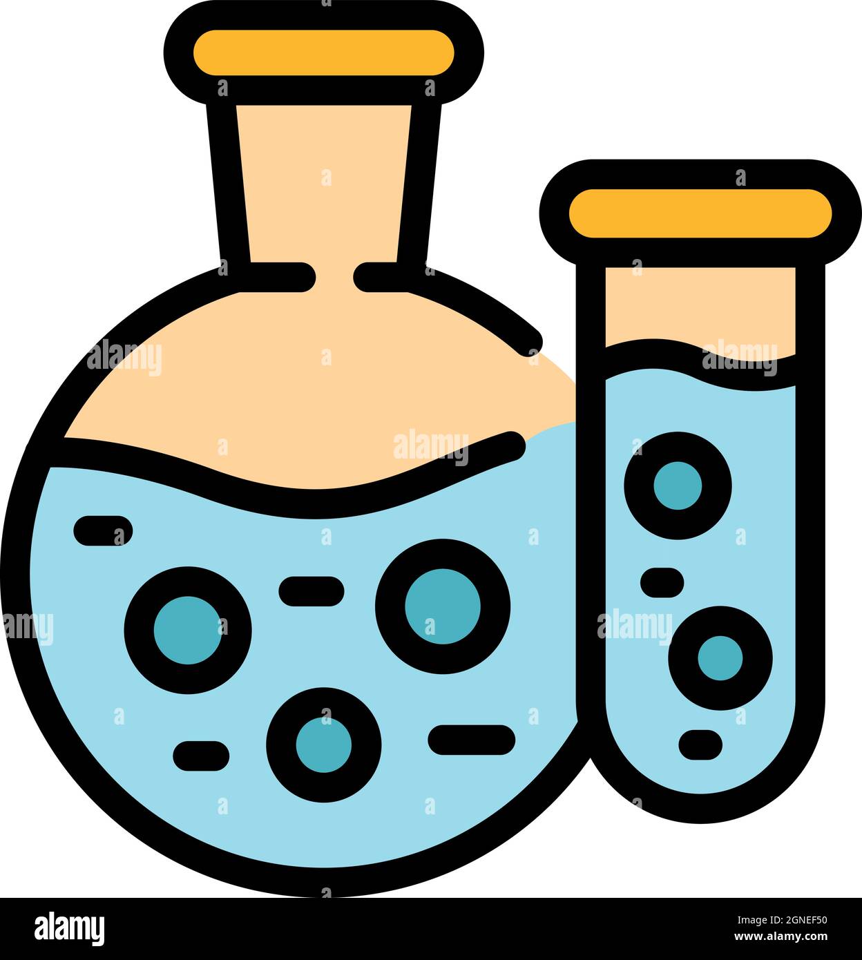 Chemical pots icon. Outline chemical pots vector icon color flat ...