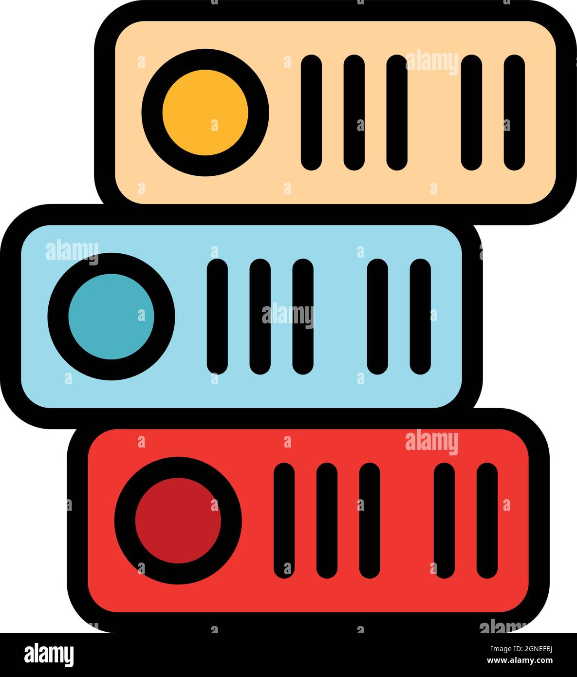 Office stack folders icon. Outline office stack folders vector icon ...