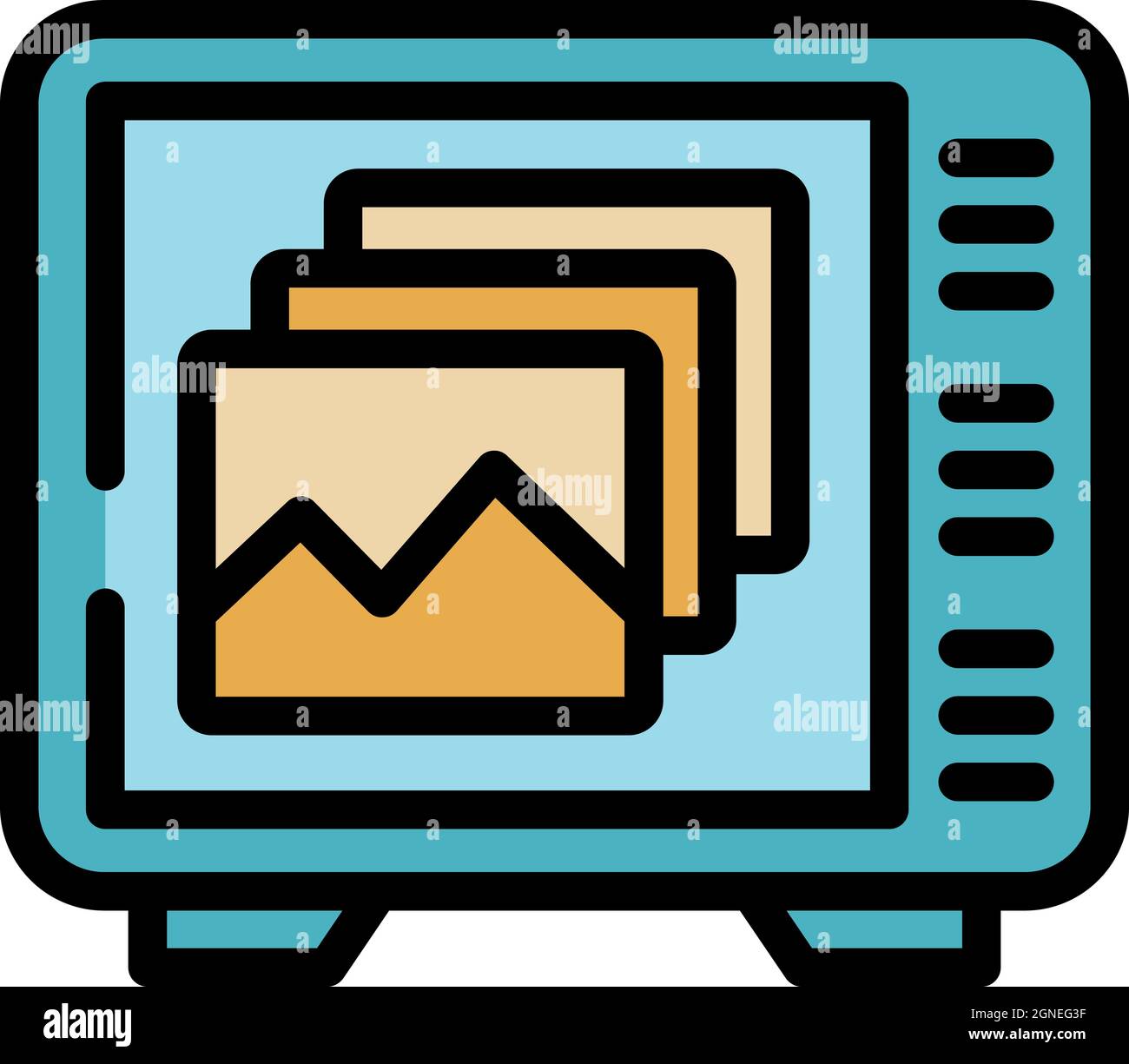 Interactive tv pictures icon. Outline interactive tv pictures vector ...