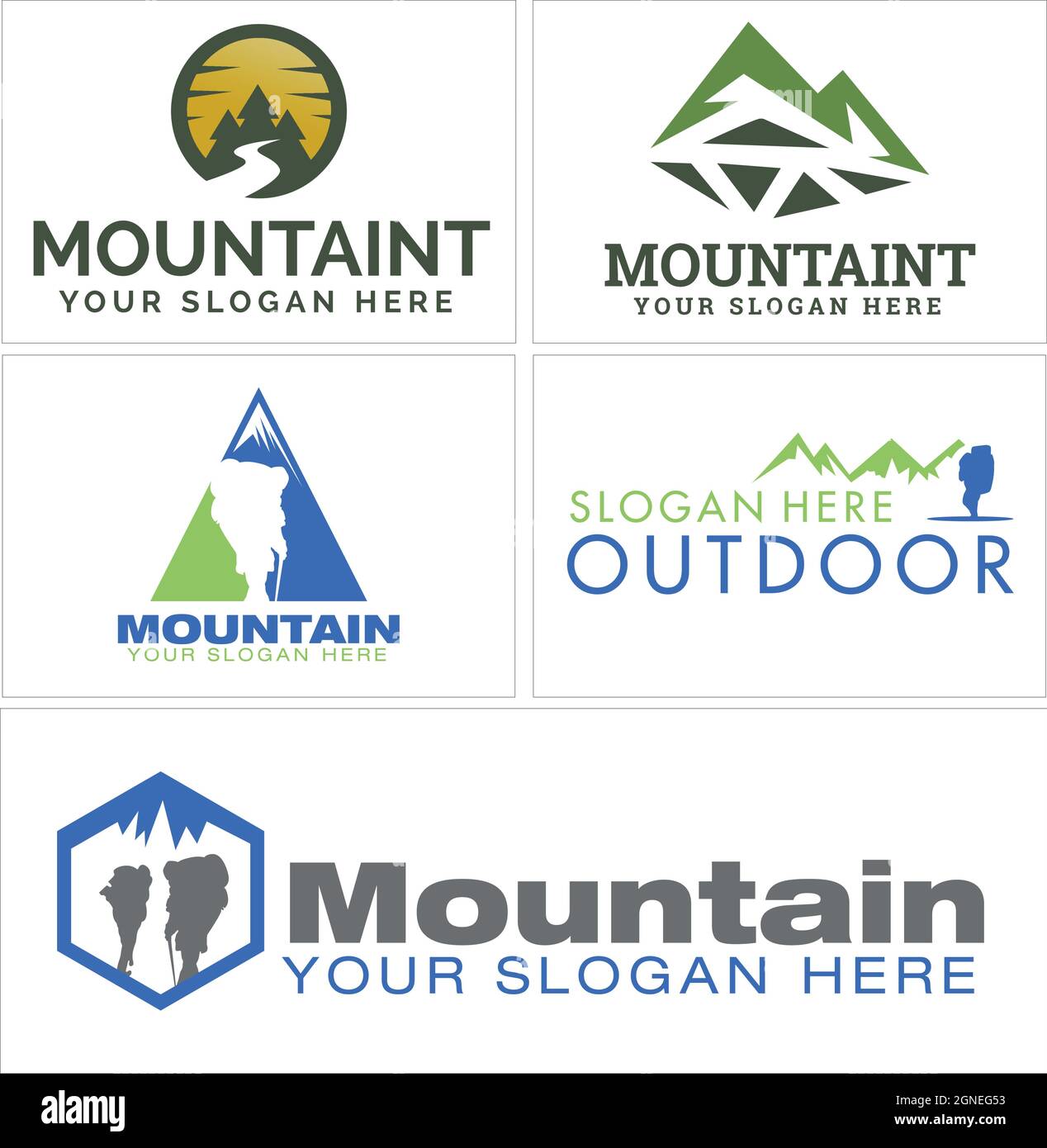 Sport mountain hiking adventure logo design Stock Vector Image & Art ...