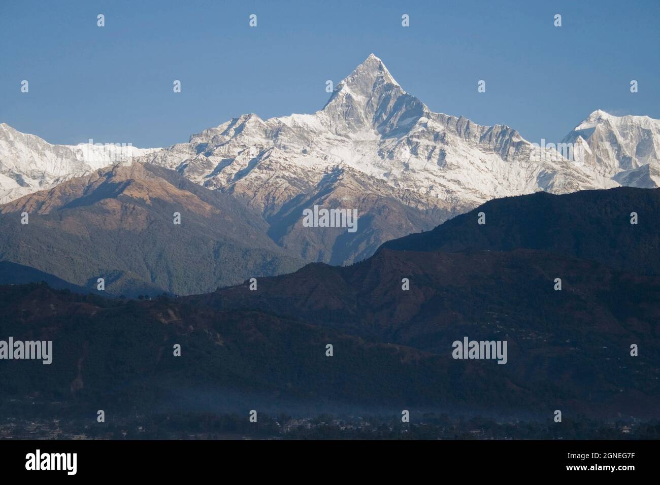 Mount Machhapuchhre, also known as Fishtail Mountain, is one of the ...