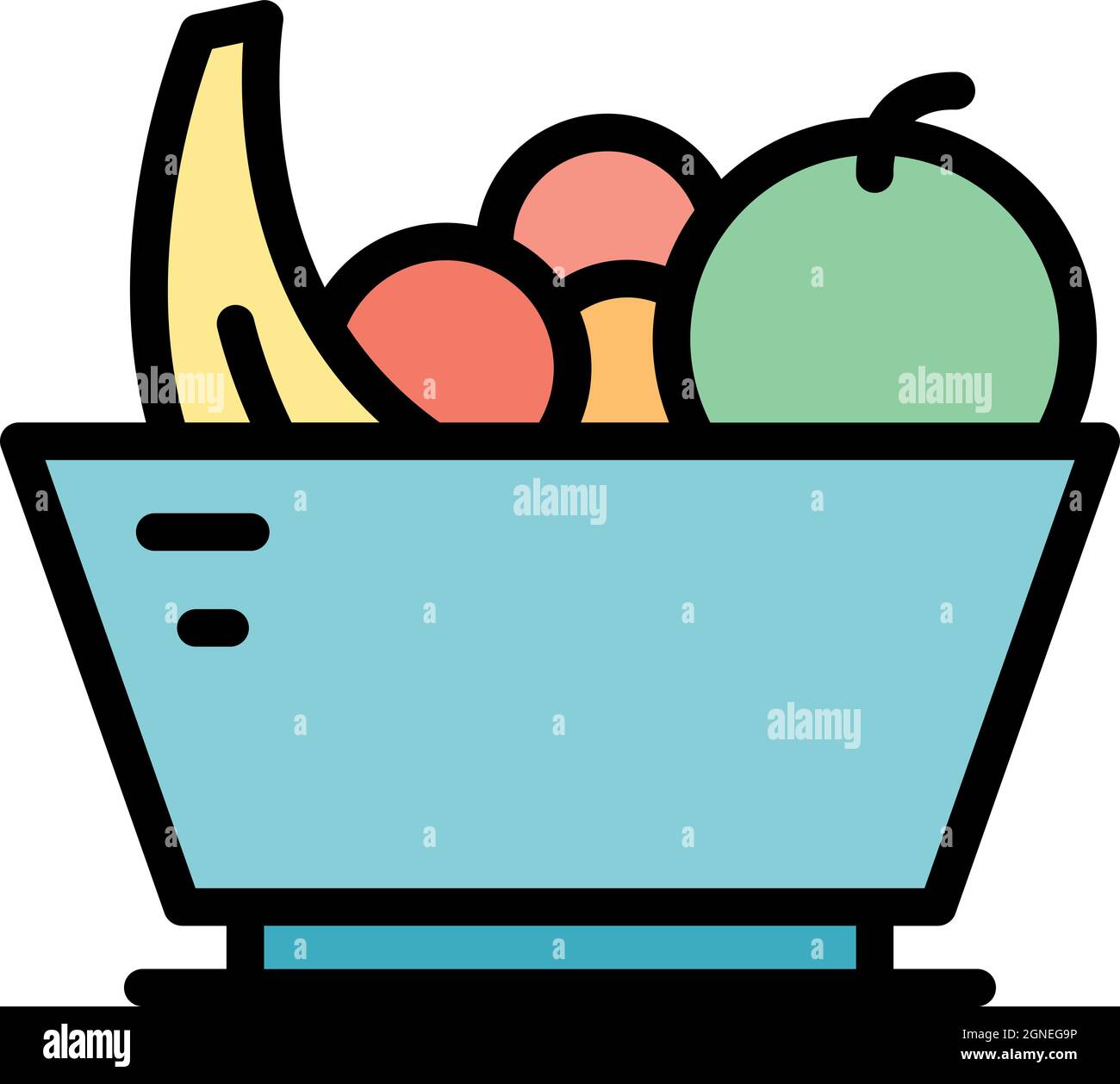 Fruit salad icon. Outline fruit salad vector icon color flat isolated ...