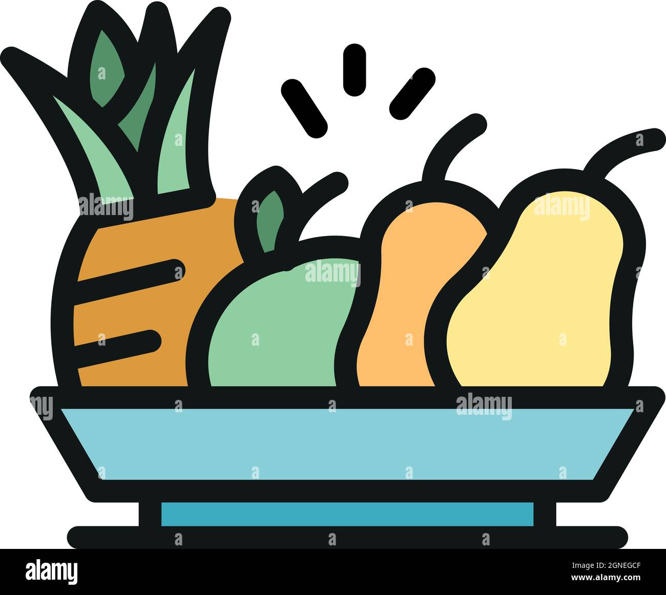 Tropical fruit salad icon. Outline tropical fruit salad vector icon ...