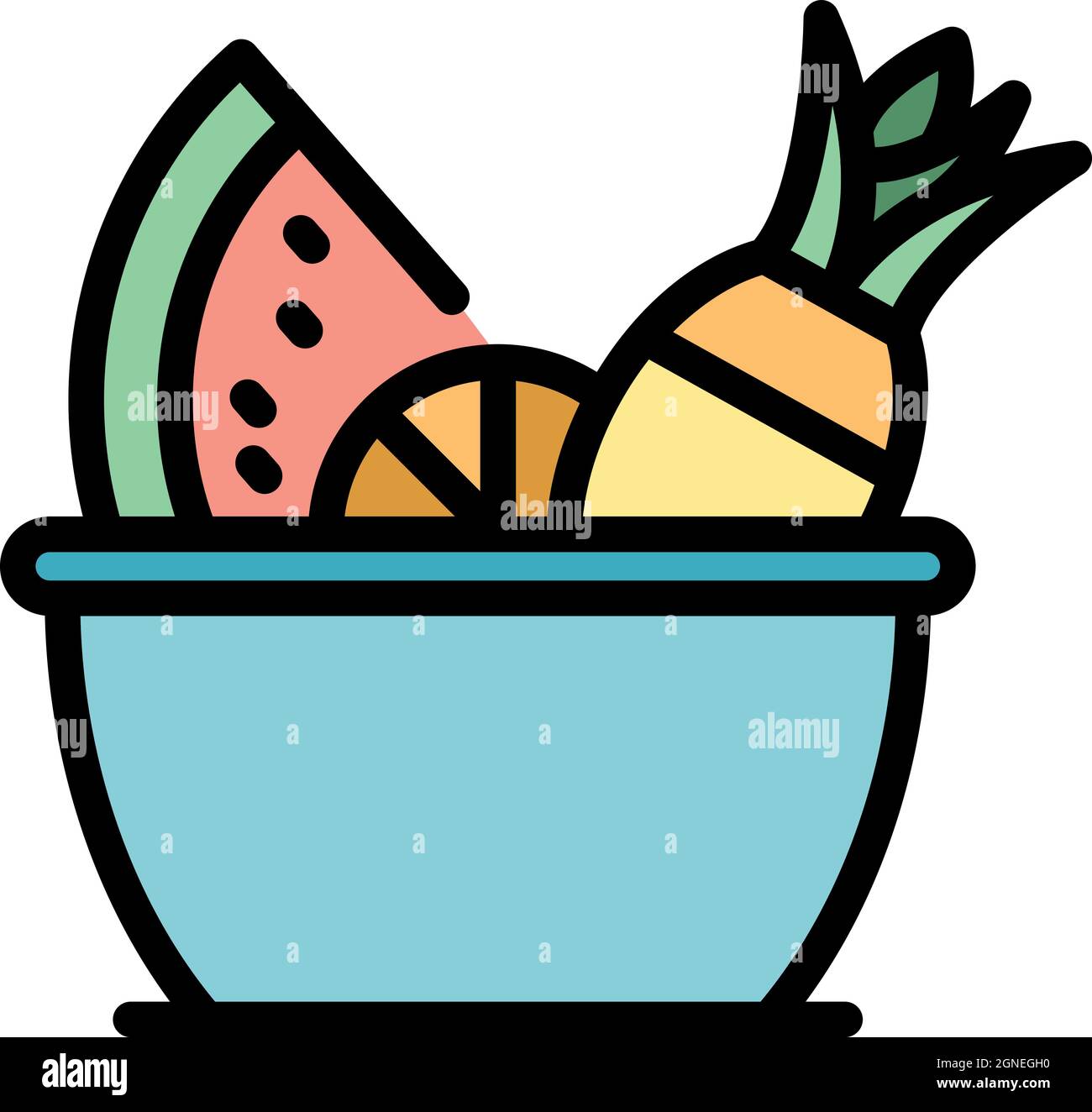 Light fruit salad icon. Outline light fruit salad vector icon color ...