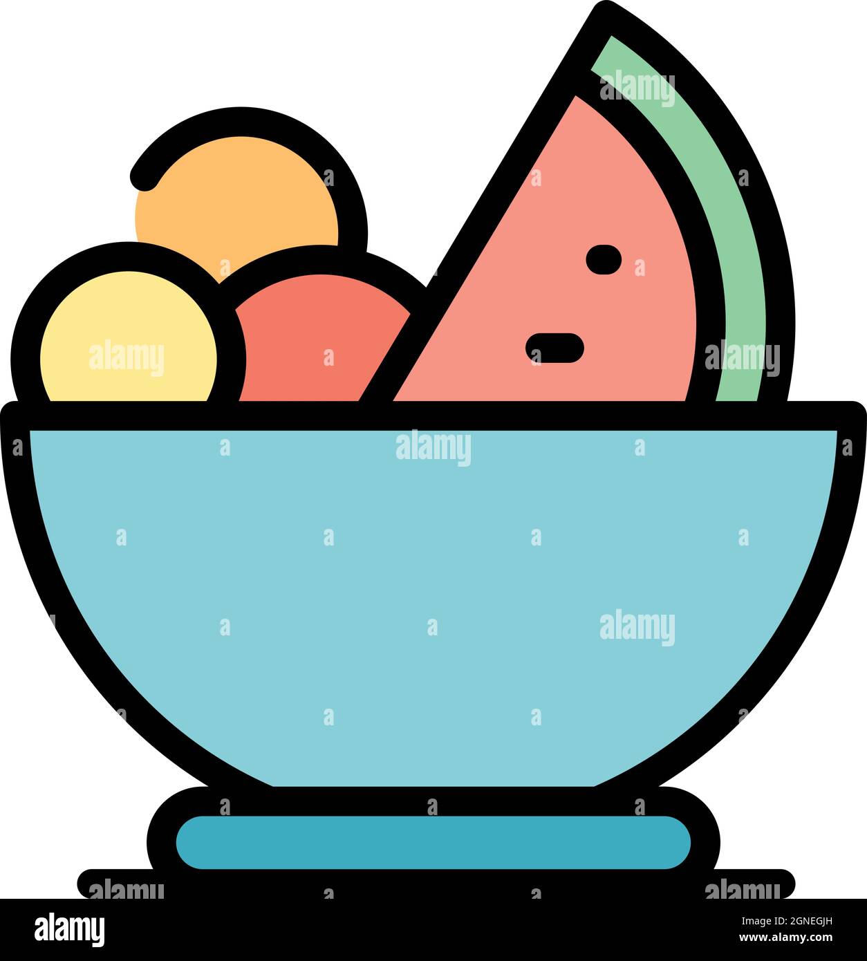 Tasty fruit salad icon. Outline tasty fruit salad vector icon color ...