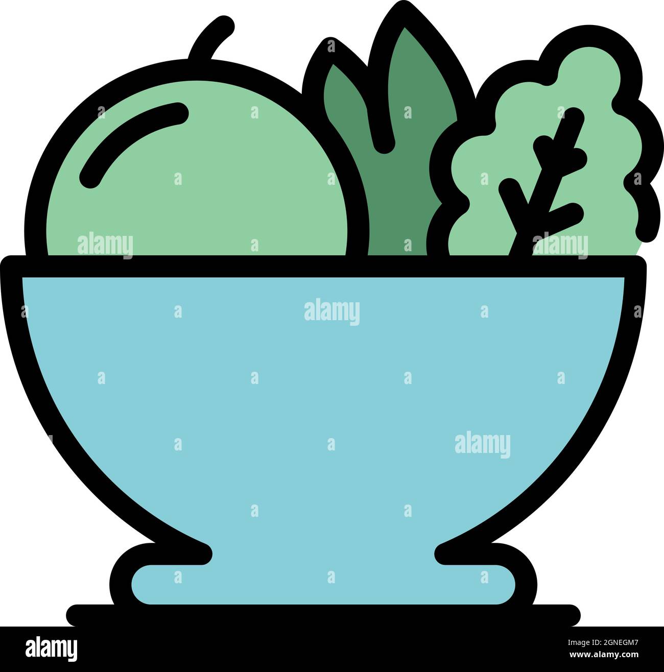 Fresh fruit salad icon. Outline fresh fruit salad vector icon color ...