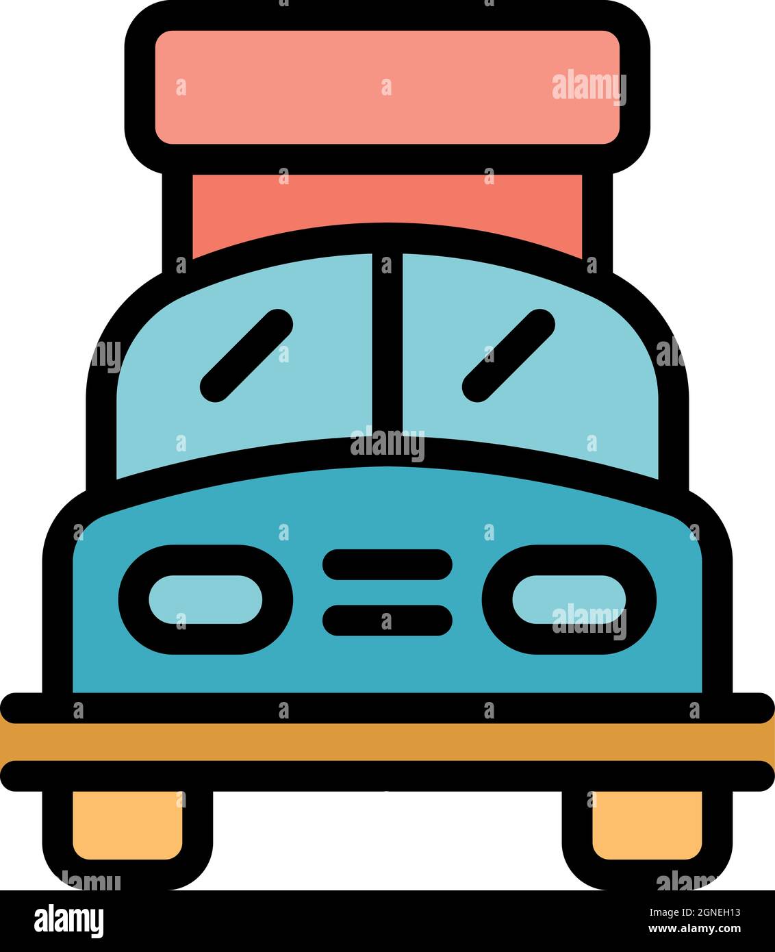 Vehicle roof box icon. Outline vehicle roof box vector icon color flat ...