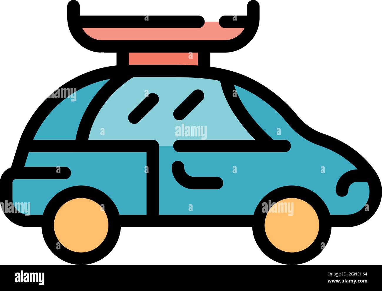 Car roof container icon. Outline car roof container vector icon color ...