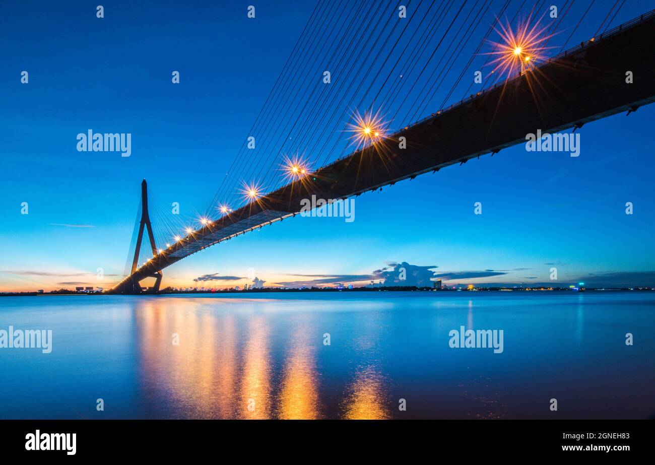 Can Tho bridge Aerial view is famous bridge in mekong delta, Vietnam ...