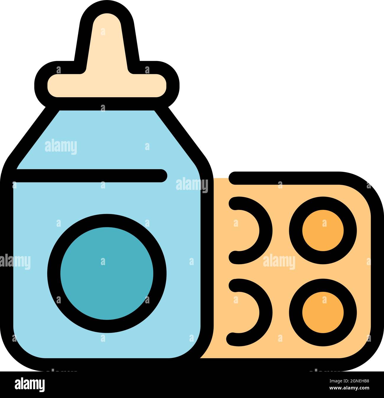 Allergy medicine icon. Outline allergy medicine vector icon color flat ...