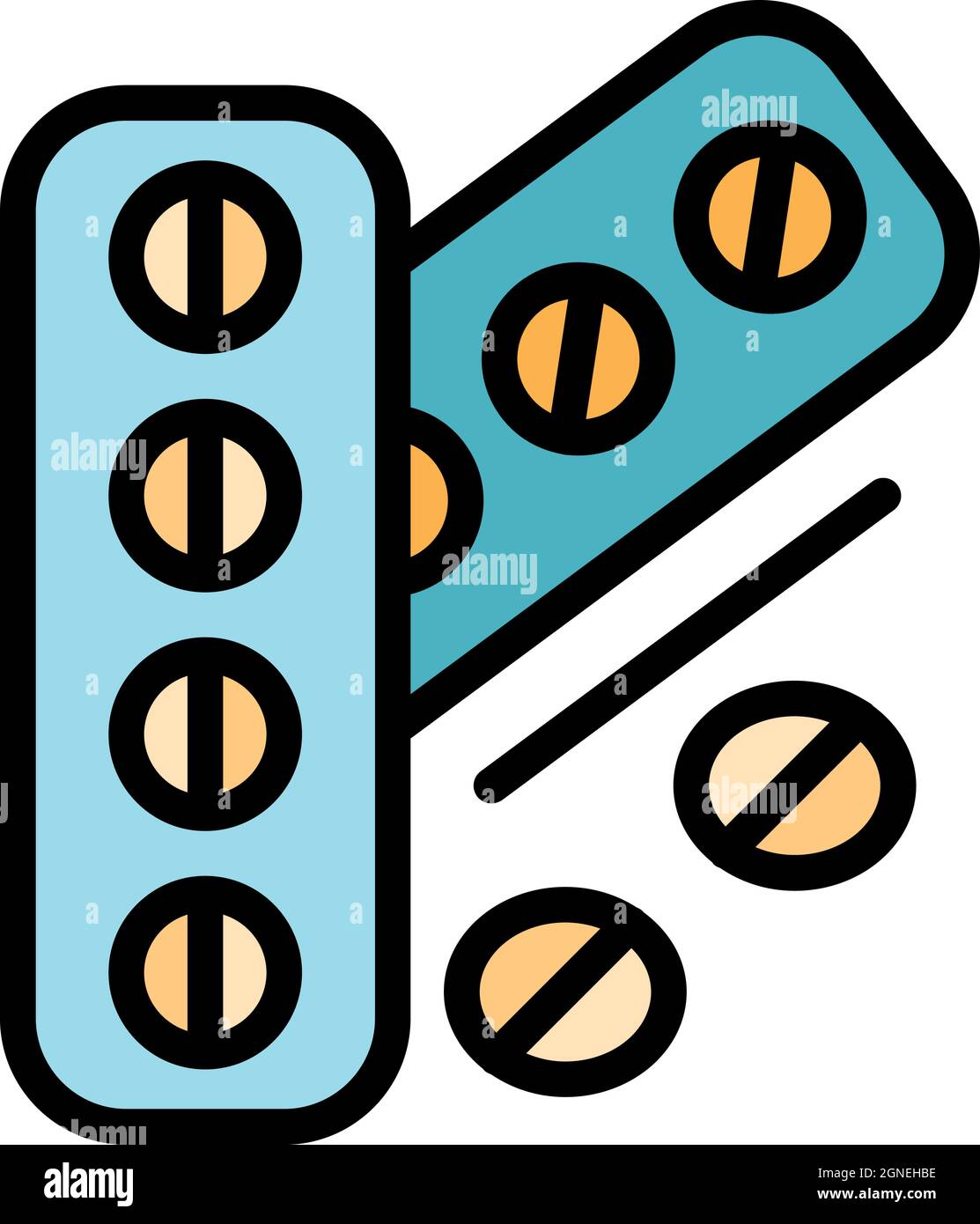 Allergy drugs icon. Outline allergy drugs vector icon color flat ...