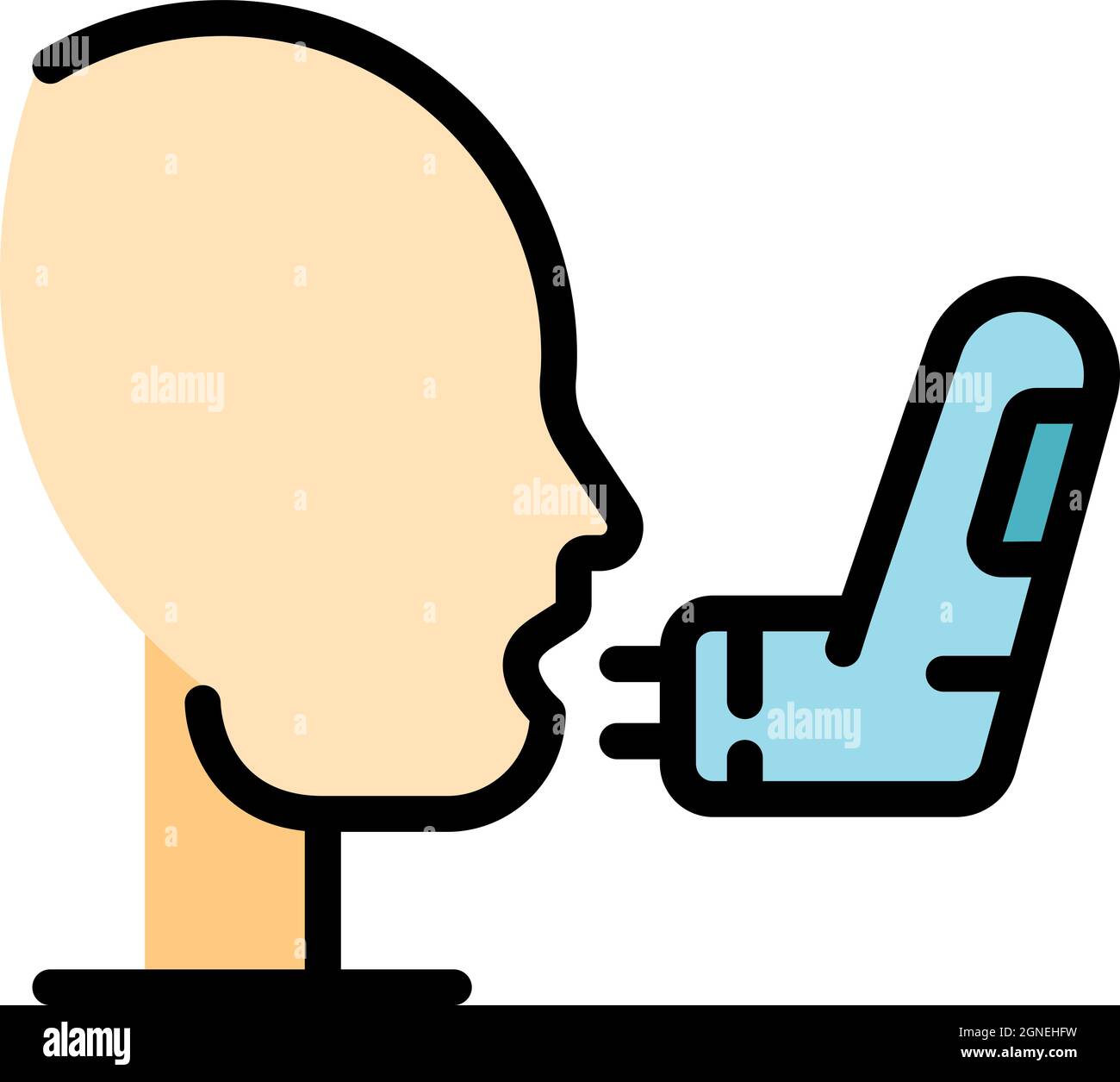 Man inhaler icon. Outline man inhaler vector icon color flat isolated ...