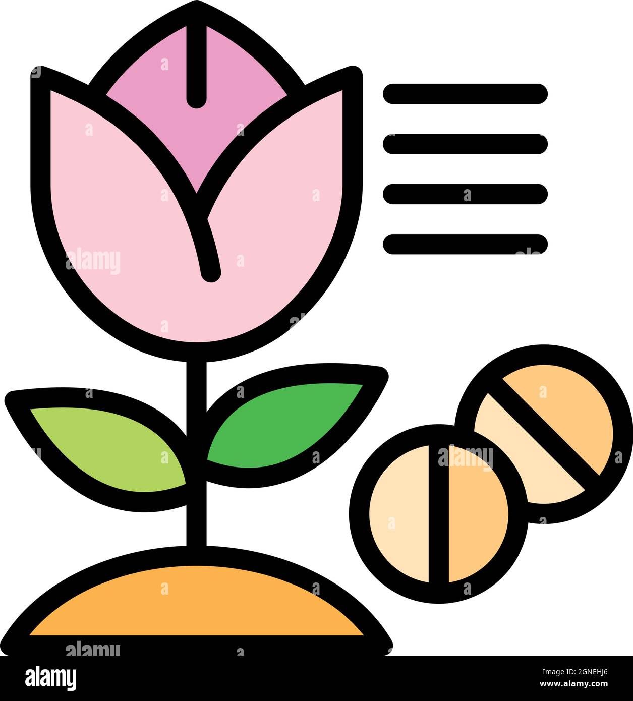 Plant allergy icon. Outline plant allergy vector icon color flat ...
