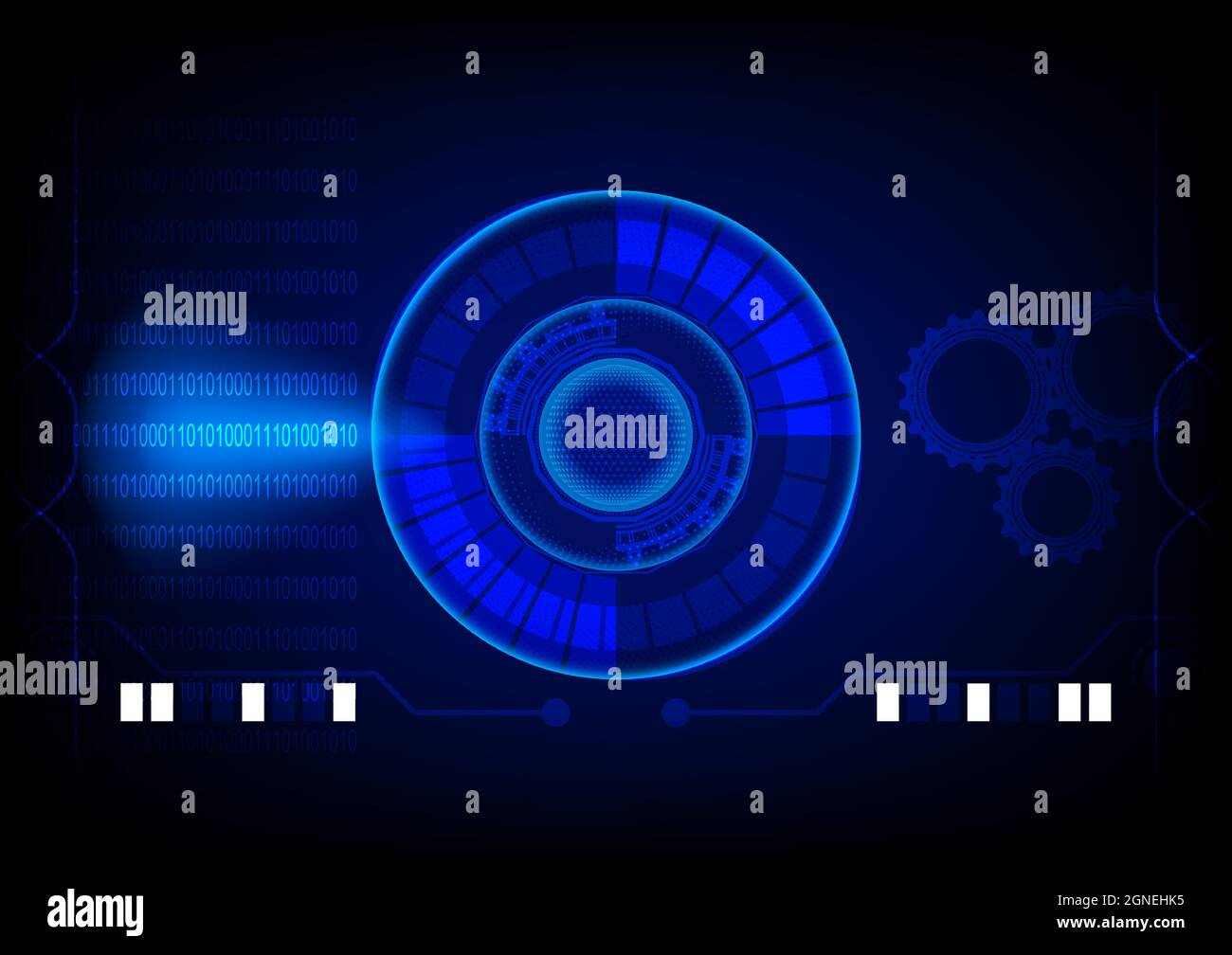 graphics design binary digit circle with style cog glow abstract ...