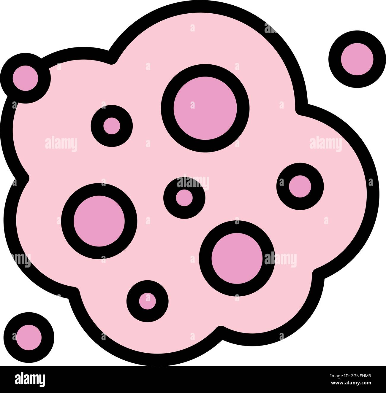 Allergy bacteria icon. Outline allergy bacteria vector icon color flat ...