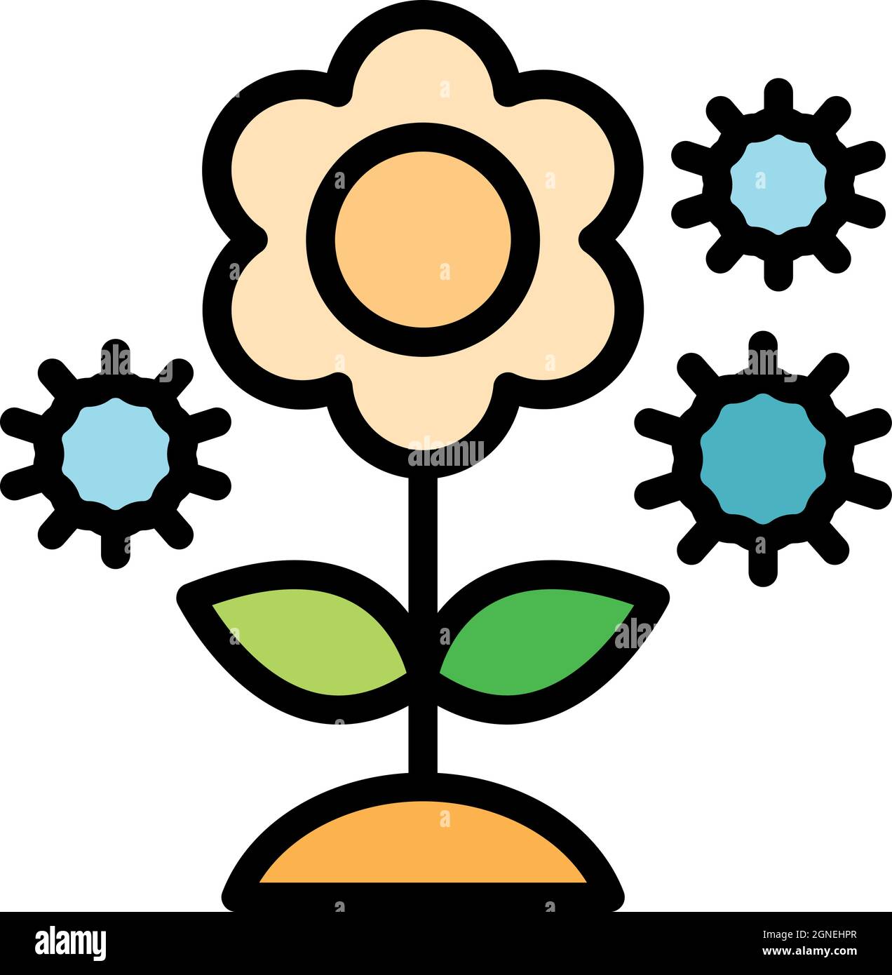 Pollen allergy icon. Outline pollen allergy vector icon color flat ...