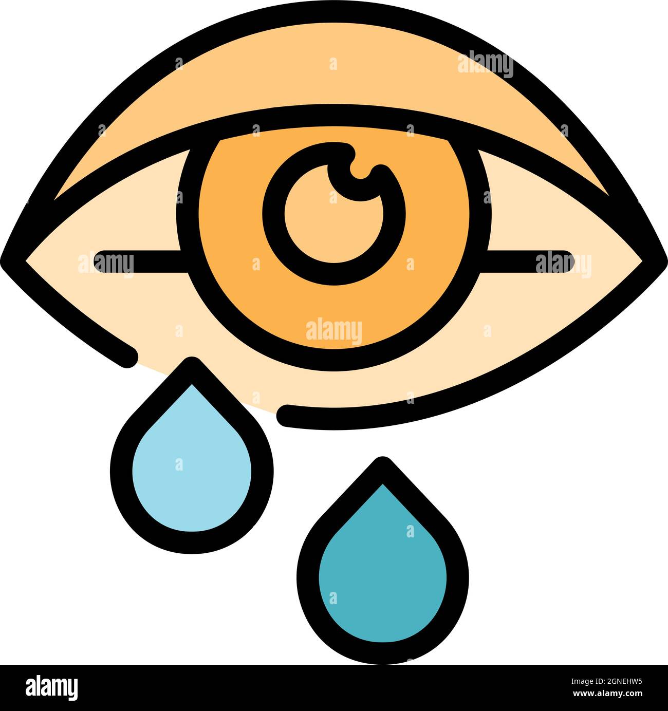 Allergic eye icon. Outline allergic eye vector icon color flat isolated ...