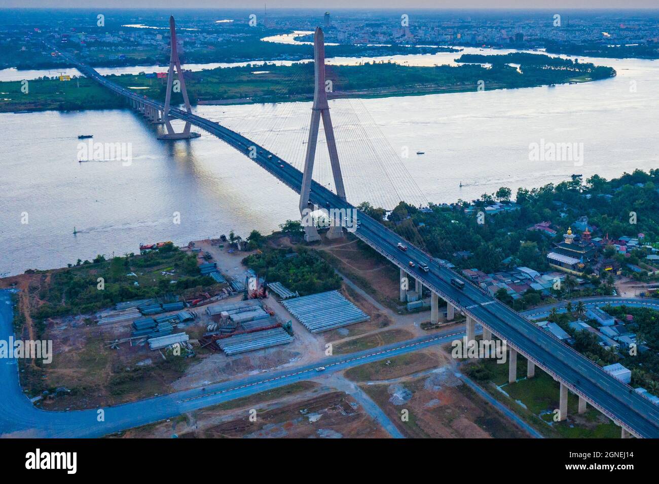 Can Tho bridge Aerial view is famous bridge in mekong delta, Vietnam ...