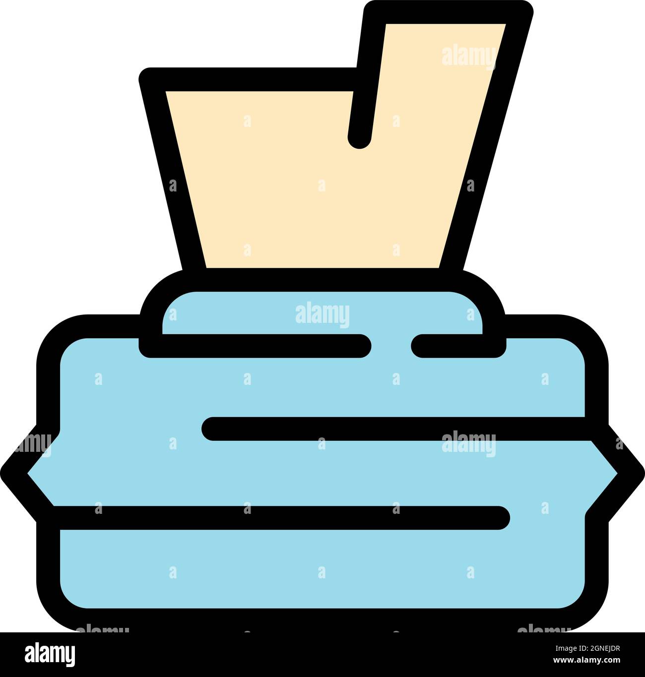 Sanitary wet wipes icon. Outline sanitary wet wipes vector icon color ...