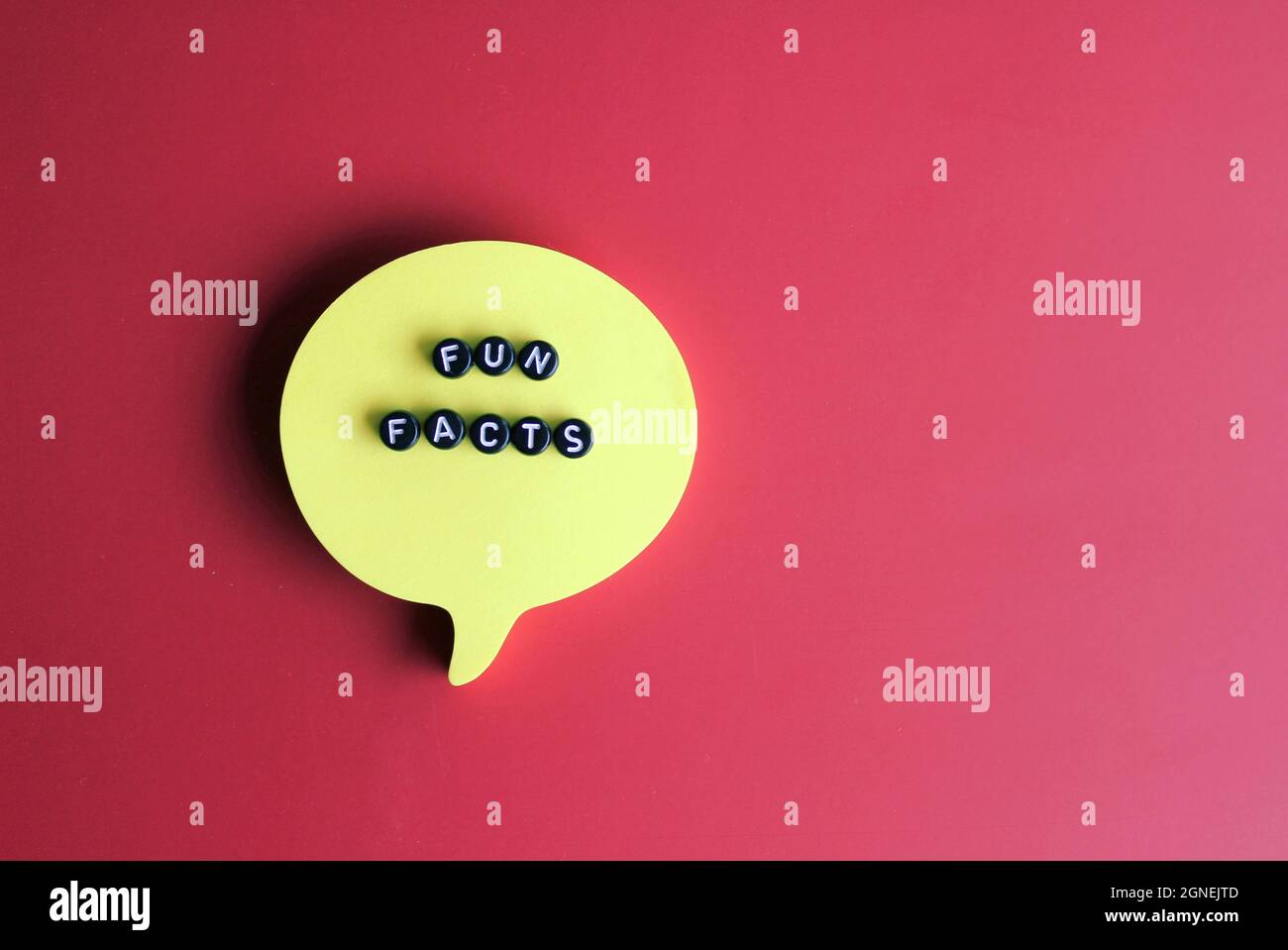 Yellow bubble speech with text FUN FACTS. Copy space for text Stock ...