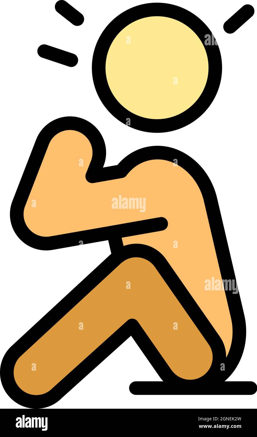 Careless kid icon. Outline careless kid vector icon color flat isolated ...