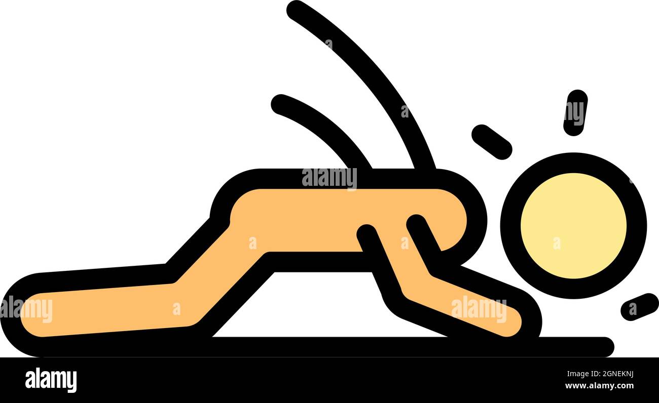 Careless person injury icon. Outline careless person injury vector icon ...