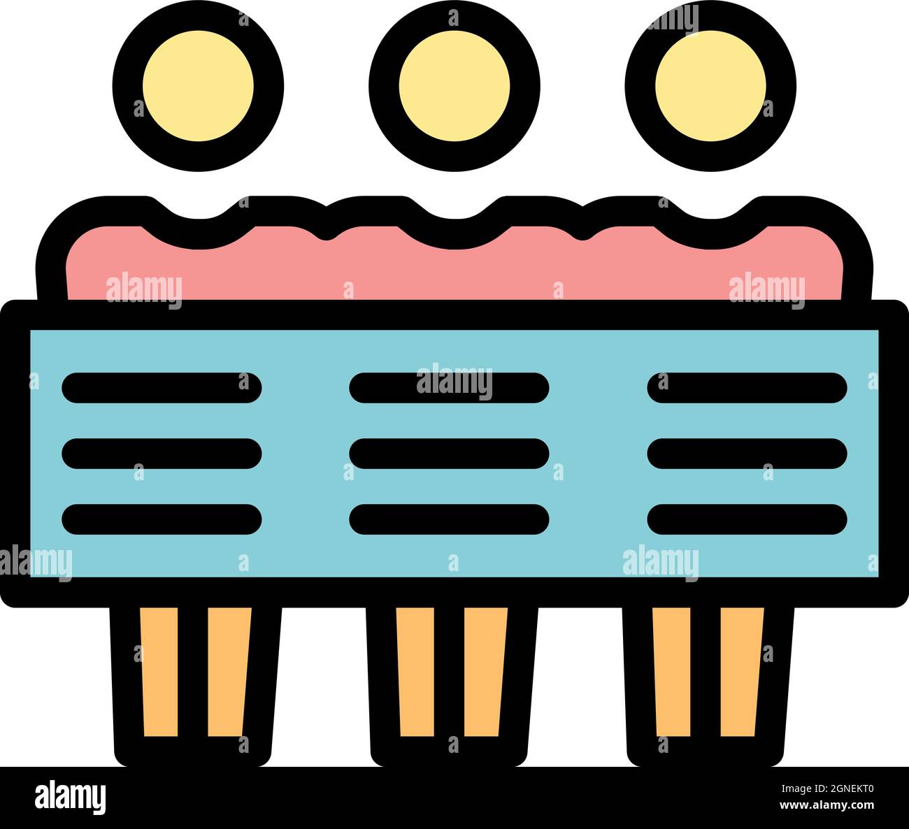 Protest people icon. Outline protest people vector icon color flat ...