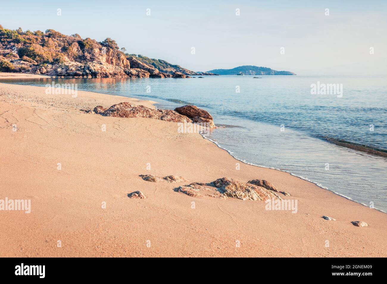 Sunny summer seascape of Aegean Sea. Beautiful marine landscape of Cuba ...