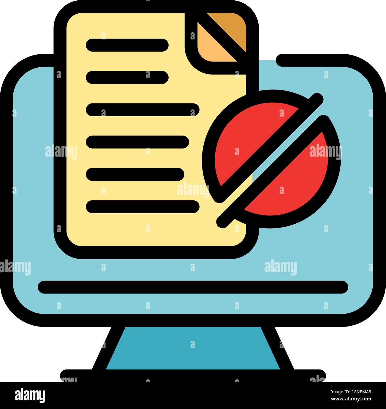 Online medical info icon. Outline online medical info vector icon color ...