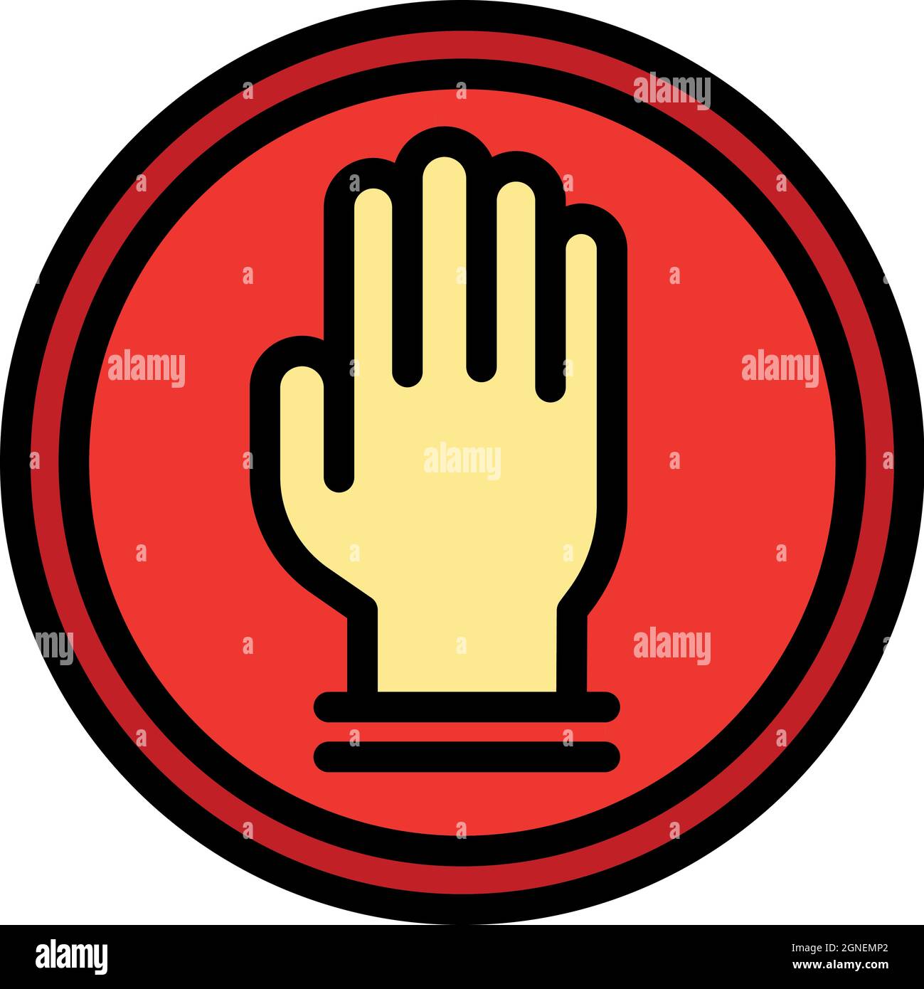 Palm sign icon. Outline palm sign vector icon color flat isolated Stock ...