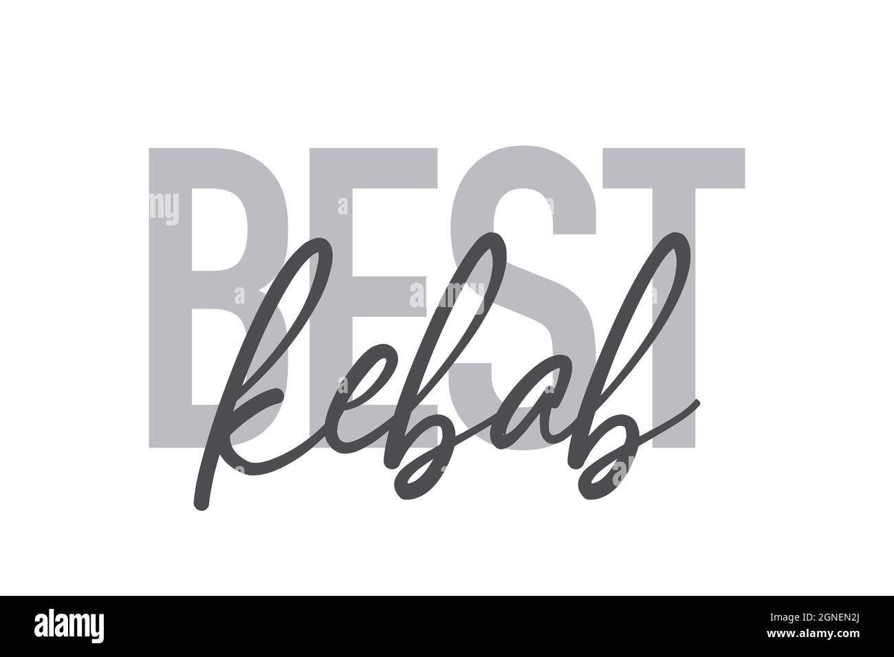 Modern, simple, minimal typographic design of a saying "Best Kebab" in ...