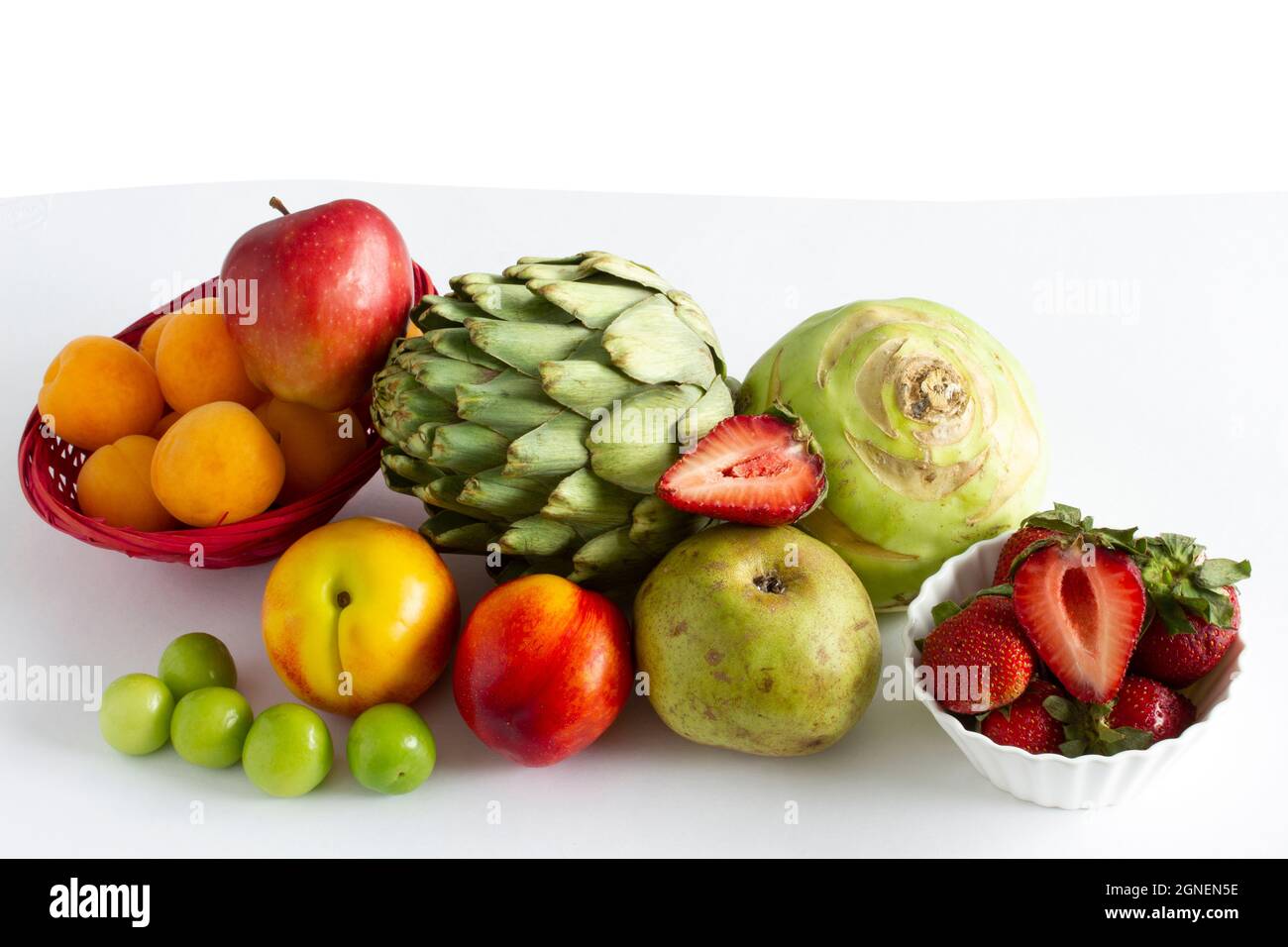 Healthy organic various fruits and vegetables Stock Photo - Alamy