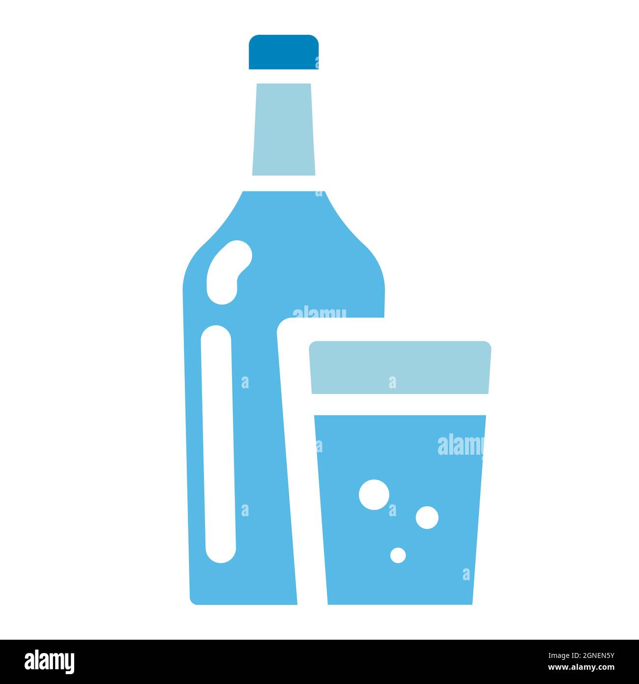illustration of the minimal colorful water bottle and glass icon and ...