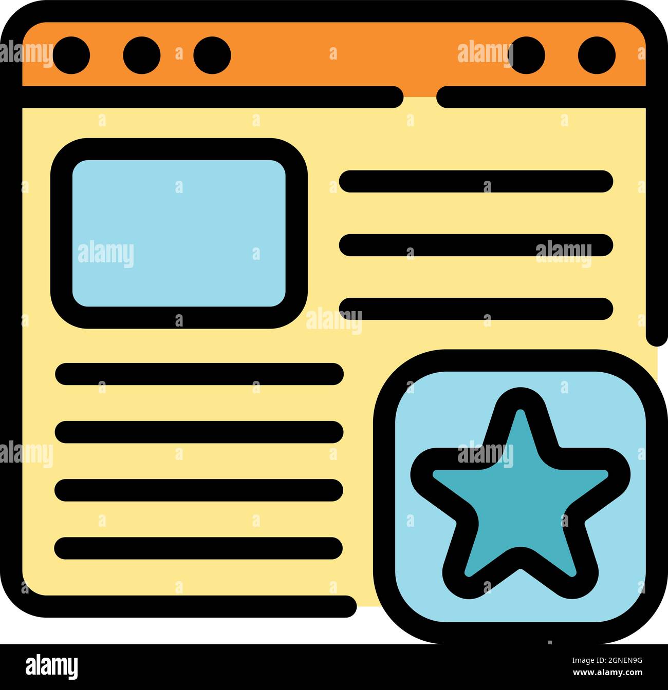 Favorite web page icon. Outline favorite web page vector icon color ...