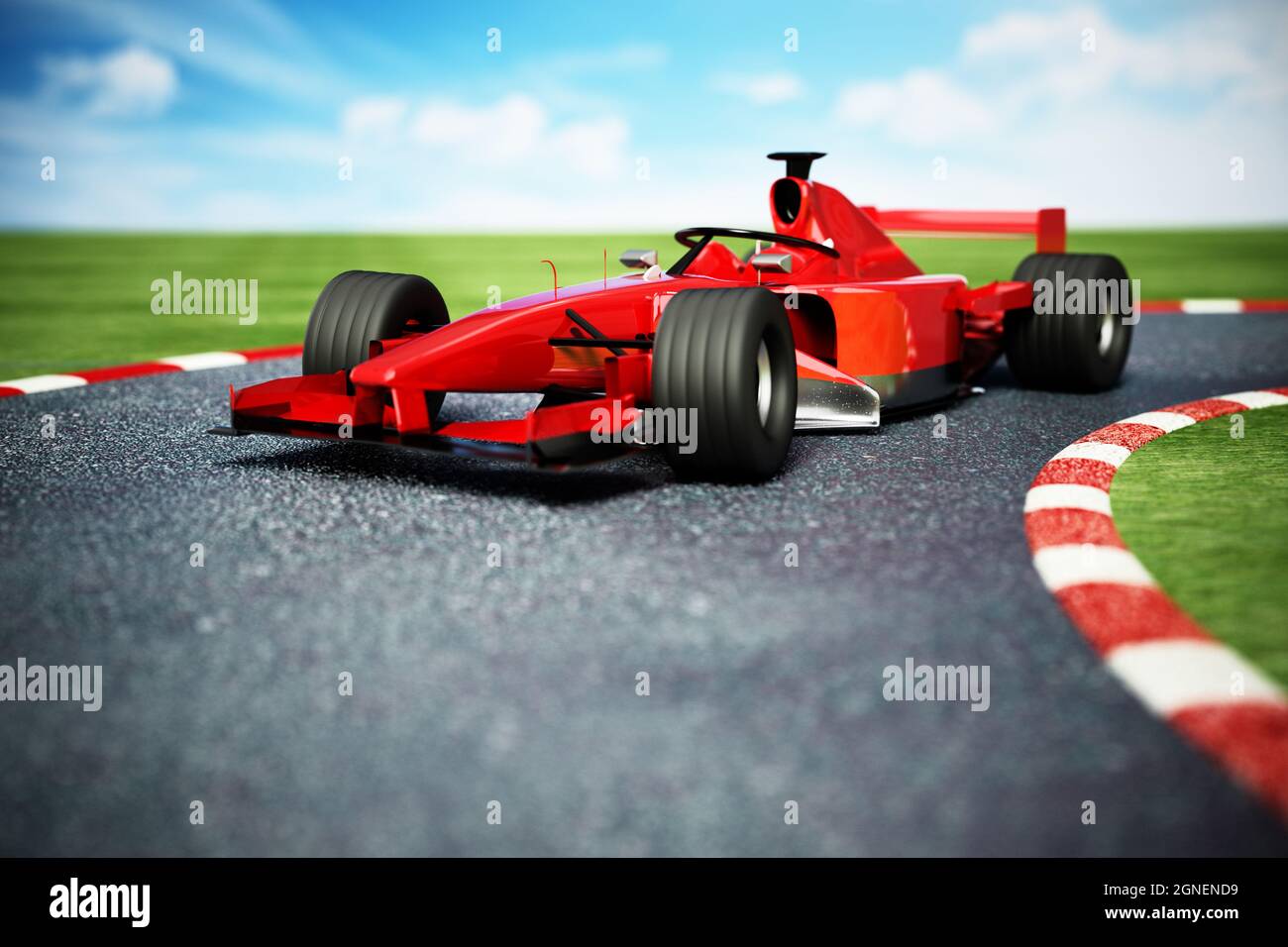 Generic racing car on the race track. 3D illustration Stock Photo - Alamy