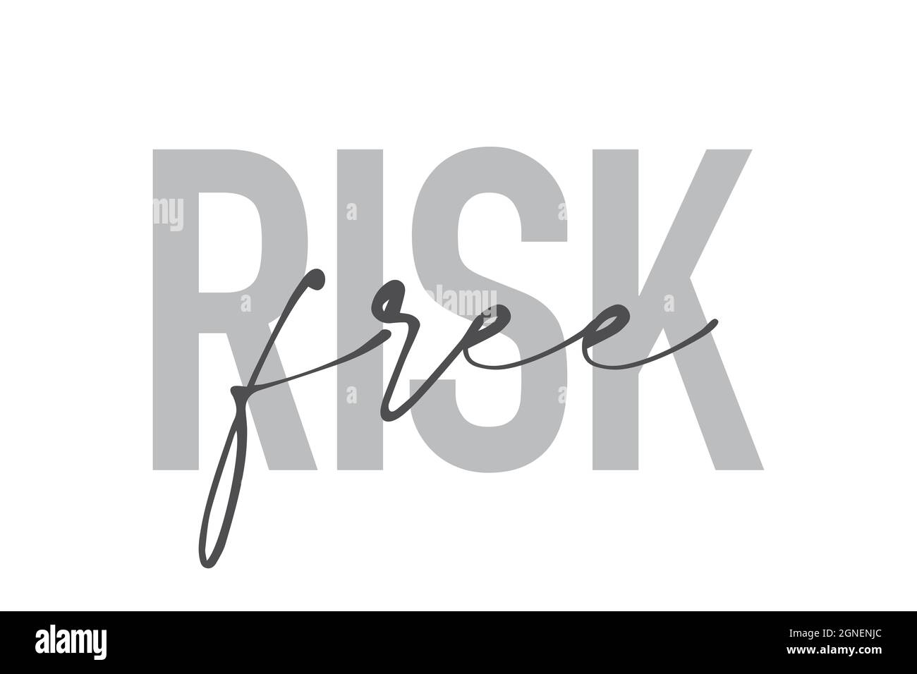 Modern, simple, minimal typographic design of a saying "Risk Free" in ...