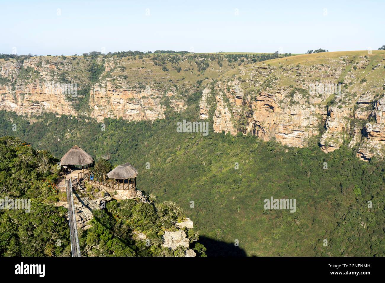 The Lake Eland suspension bridge in Oribi Gorge South Africa. The 80m ...