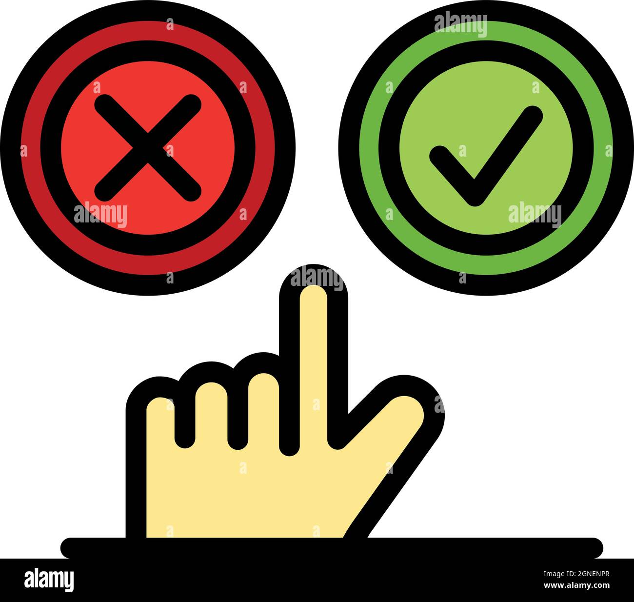 Choose like or dislike icon. Outline choose like or dislike vector icon ...