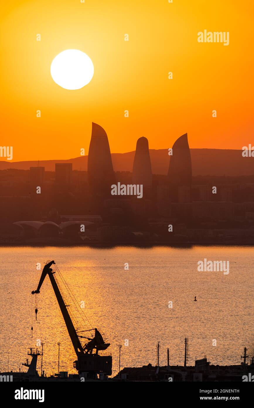 Sunset on the Baku city Stock Photo - Alamy