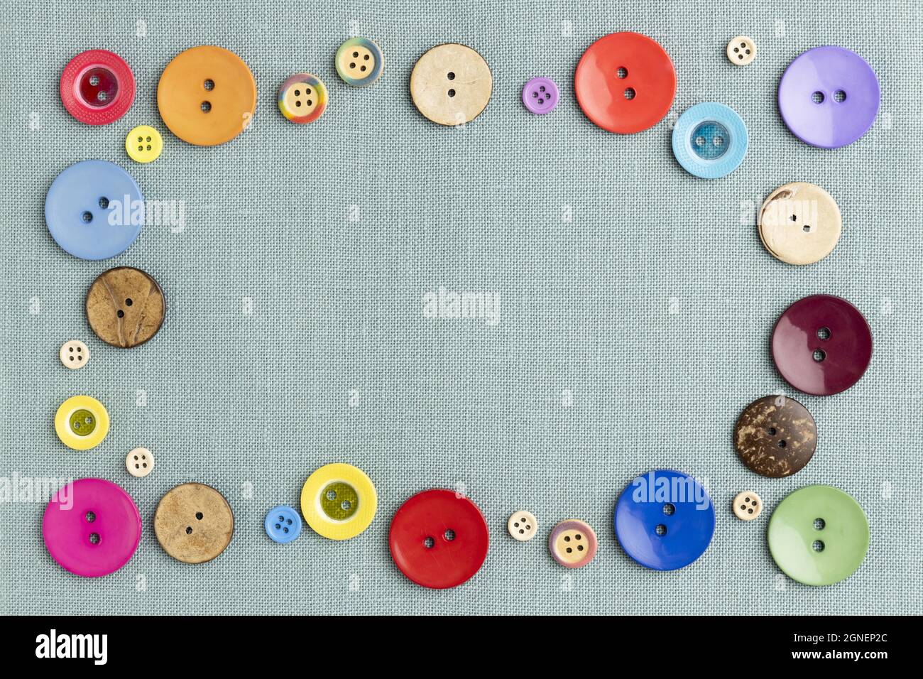 flat lay colorful buttons on cloth. High quality and resolution ...