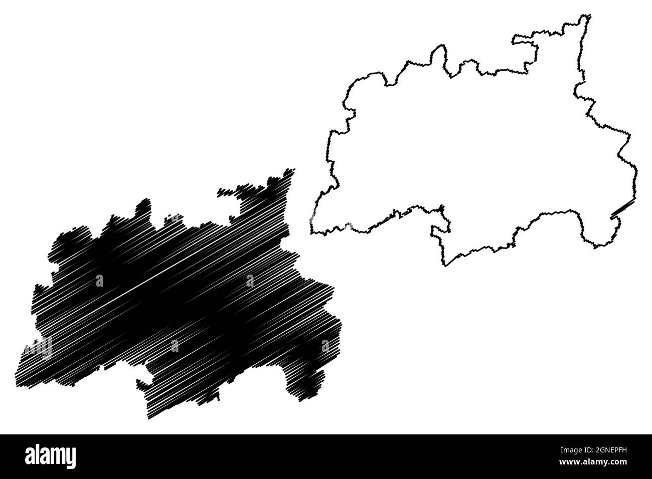 Dindigul district (Tamil Nadu State, Republic of India) map vector ...