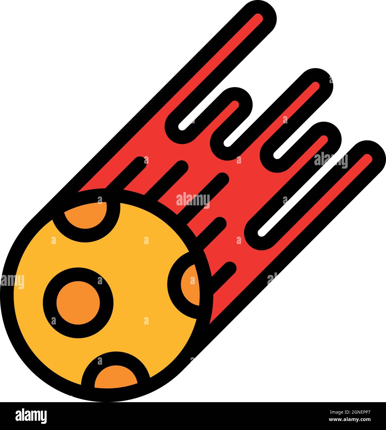 Asteroid meteor icon. Outline asteroid meteor vector icon color flat ...