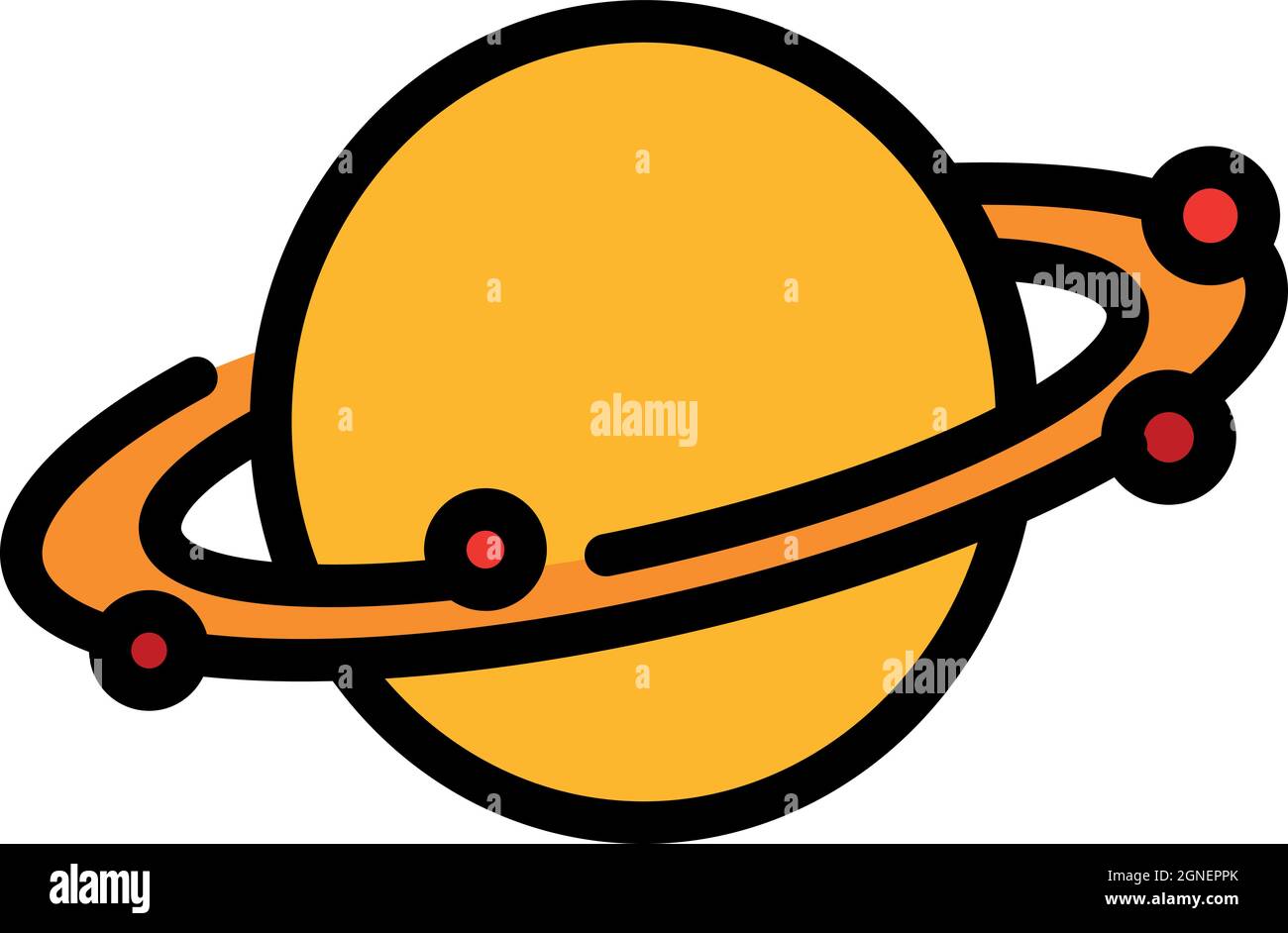 Saturn planet icon. Outline saturn planet vector icon color flat ... Saturn planet icon. Outline saturn planet vector icon color flat ...