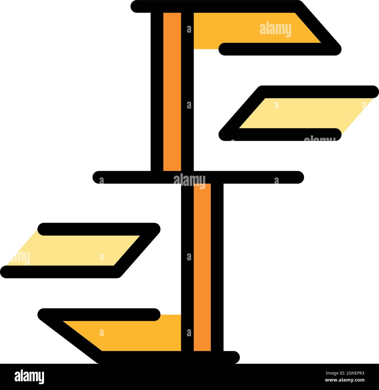 Circular staircase icon. Outline circular staircase vector icon color ...