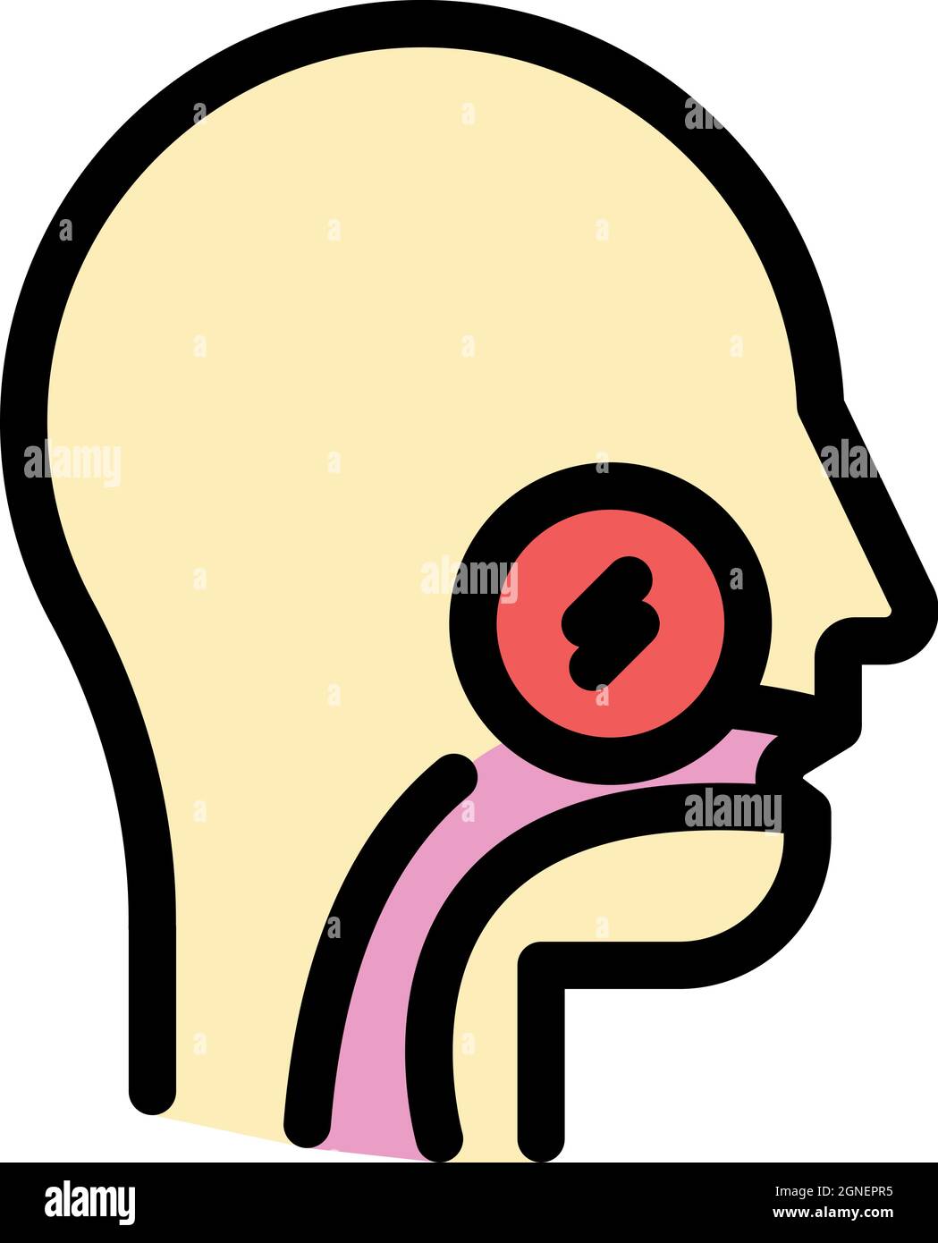 Olfactory system icon. Outline olfactory system vector icon color flat ...