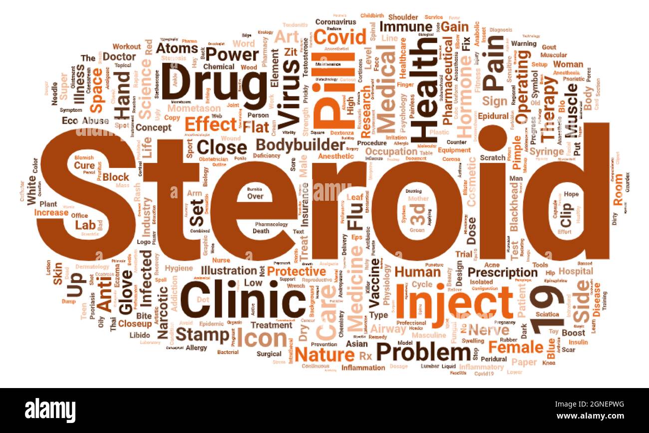 Steroids word cloud concept on white background, 3d rendering Stock ...