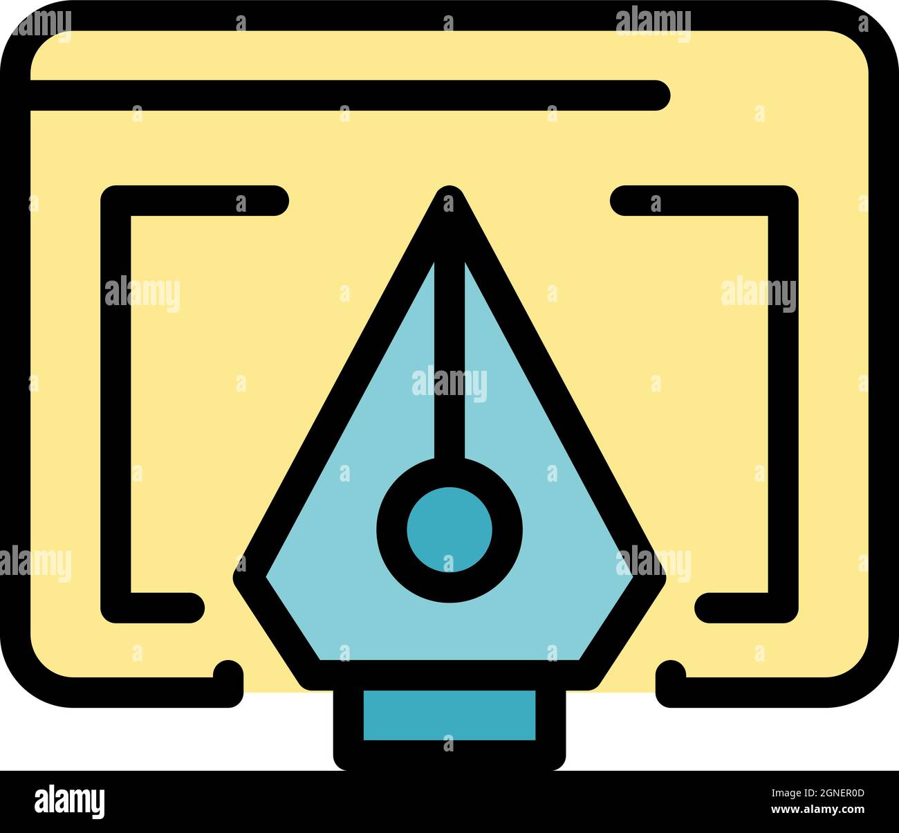 Redesign pen icon. Outline redesign pen vector icon color flat isolated ...