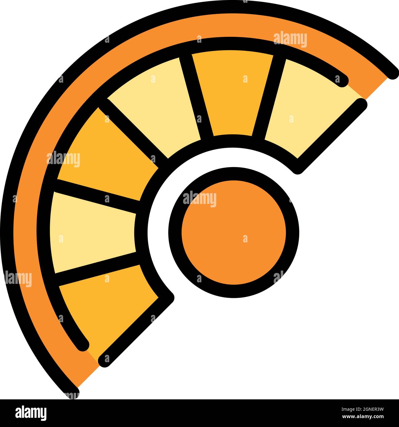 Curved staircase icon. Outline curved staircase vector icon color flat ...