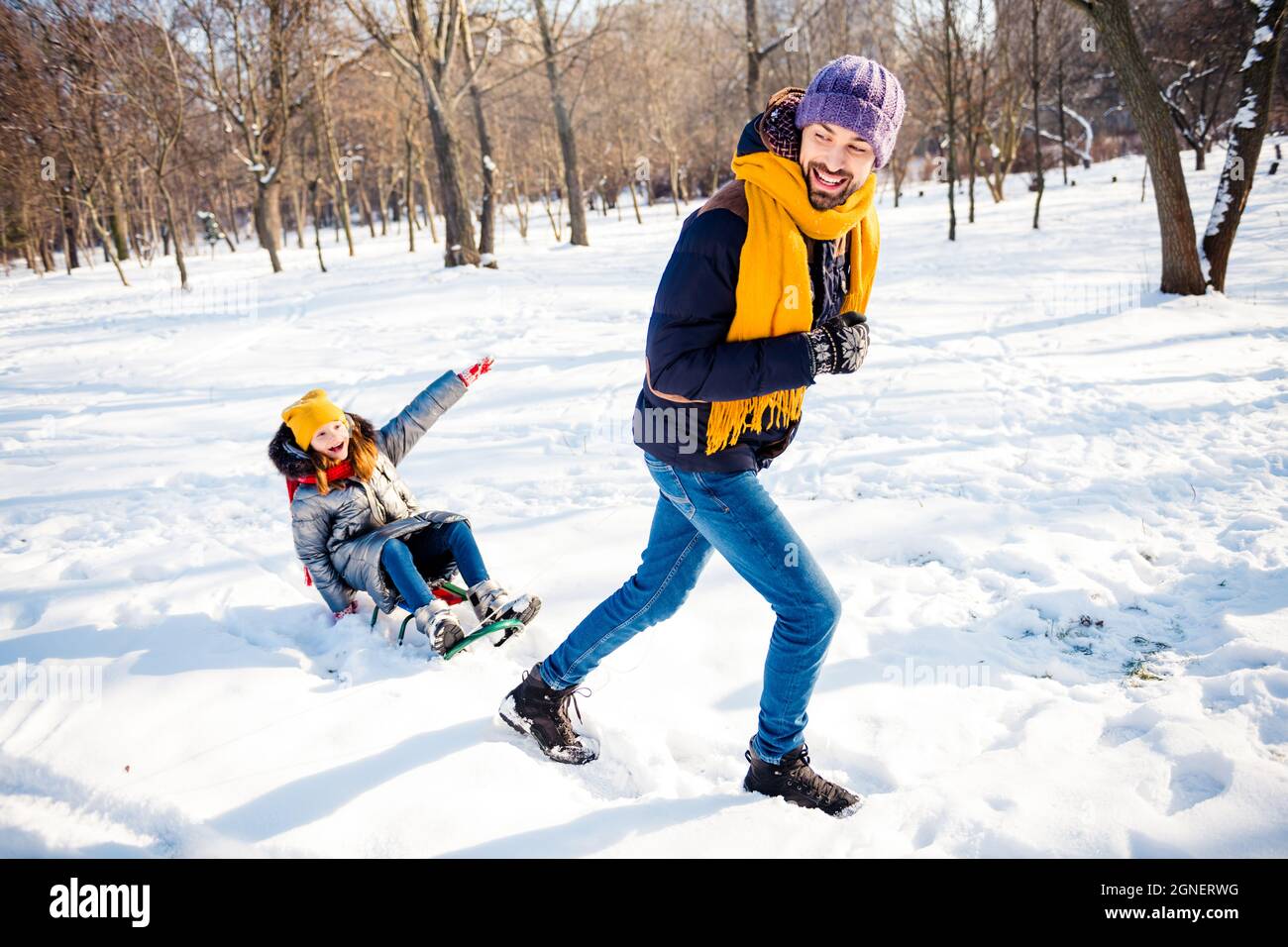 Full size photo of happy funky funny smiling family father and daughter ...