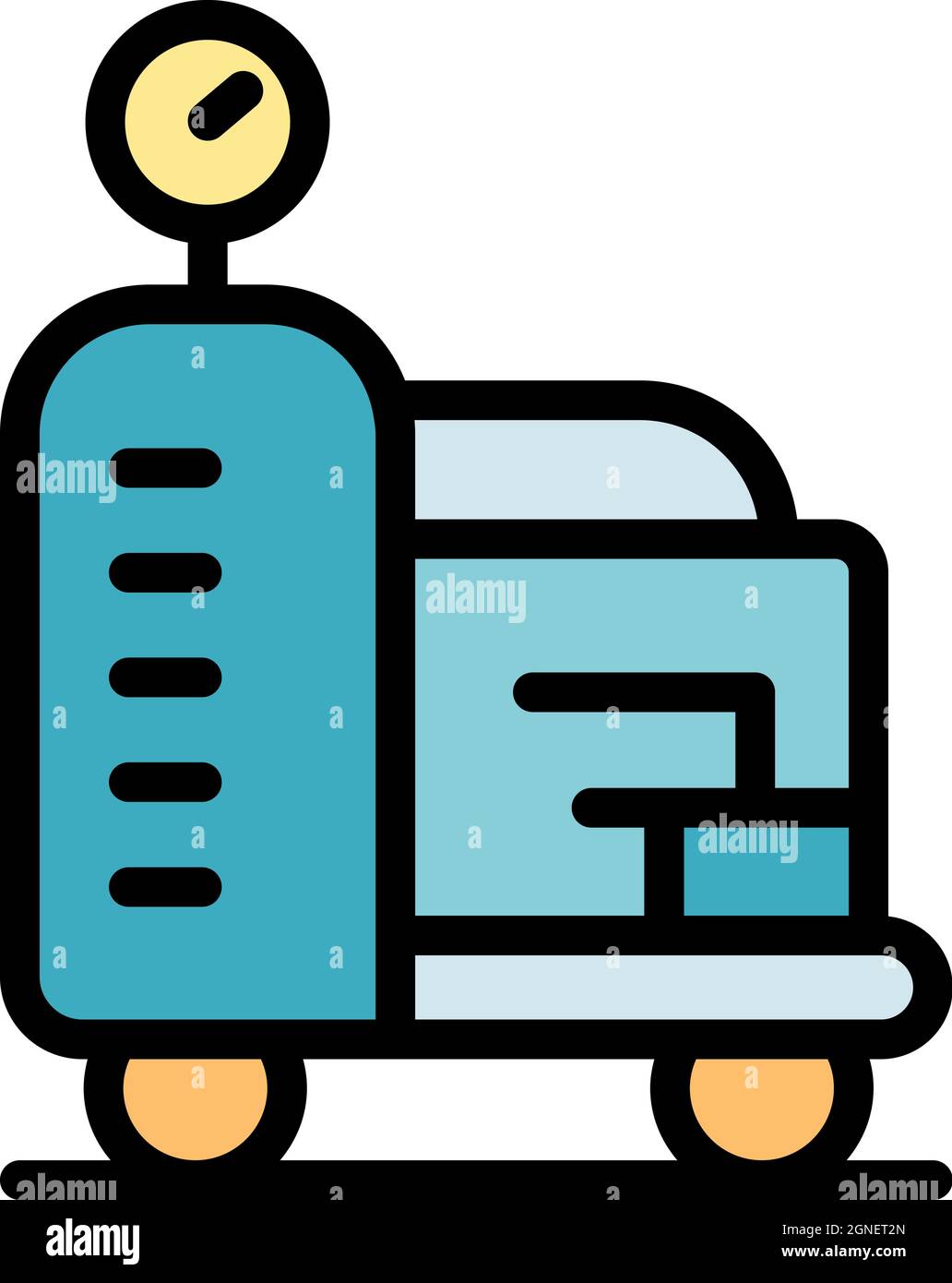 Filter pool pump icon. Outline filter pool pump vector icon color flat ...